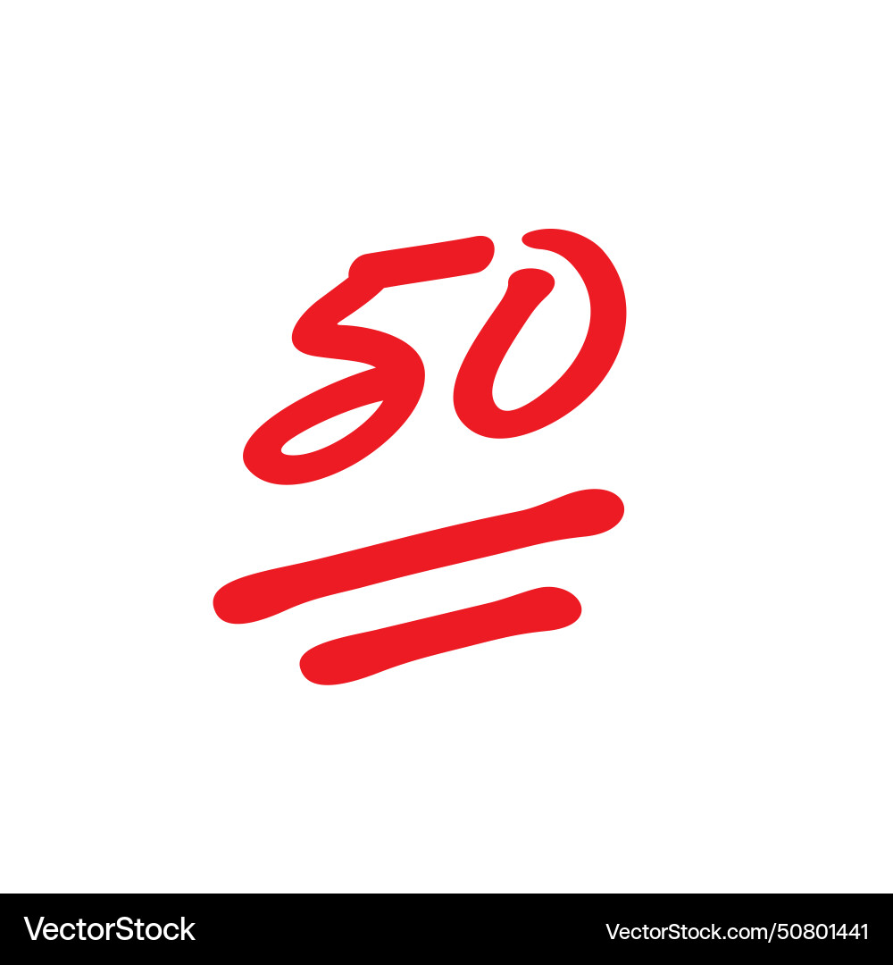 50 points mark fifty Royalty Free Vector Image