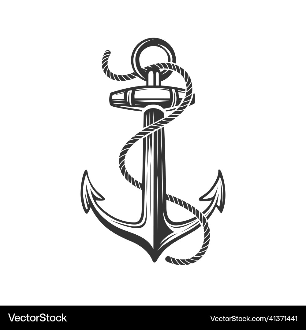 Anchor black and white Royalty Free Vector Image