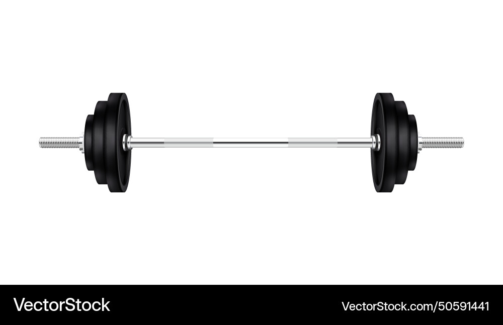 Athletic barbells realistic composition Royalty Free Vector