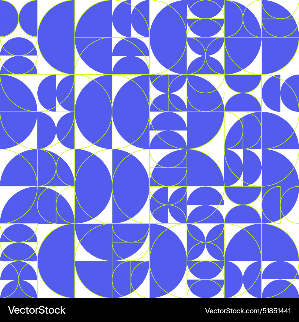 Blue half circle seamless pattern Royalty Free Vector Image