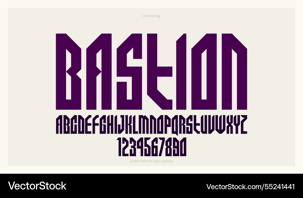 Bold and massive tall heavy geometric font Vector Image