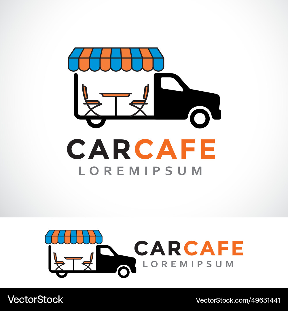 Car cafe logo design template Royalty Free Vector Image