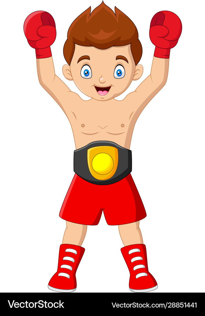 Cartoon a boxing championship boys Royalty Free Vector Image
