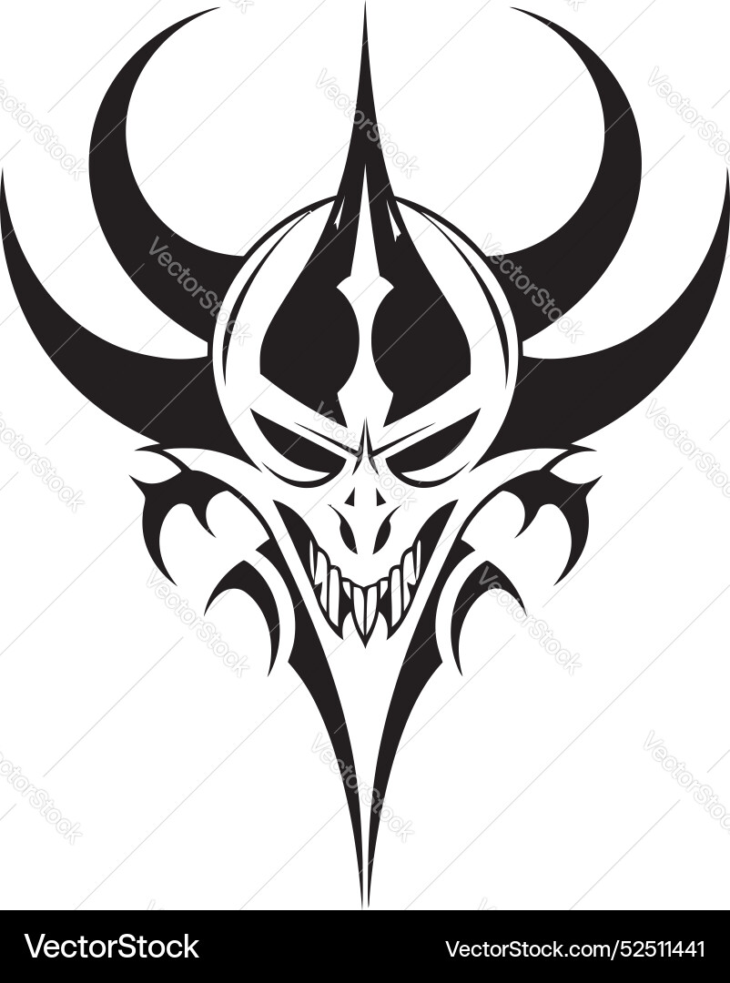 Ebon enigma evil devilhead logo in obsidian hue Vector Image
