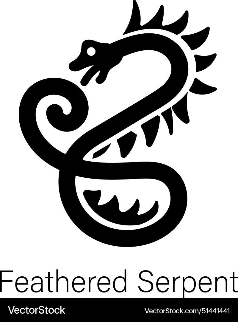 Feathered serpent Royalty Free Vector Image - VectorStock