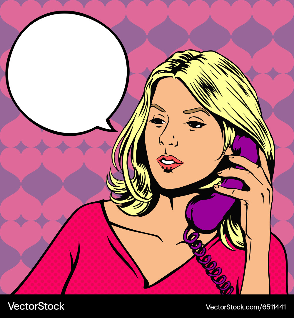 Girl talking on the phone Royalty Free Vector Image