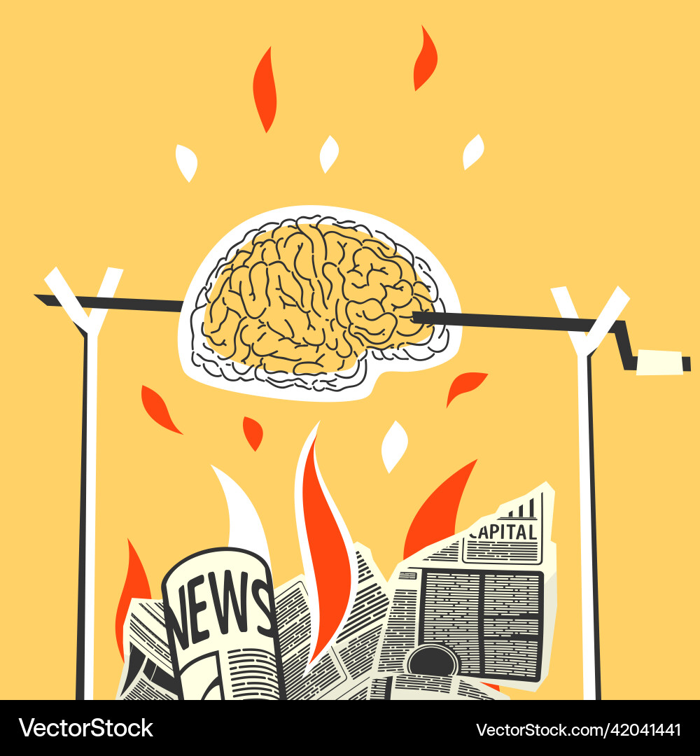 Human brain and propaganda Royalty Free Vector Image