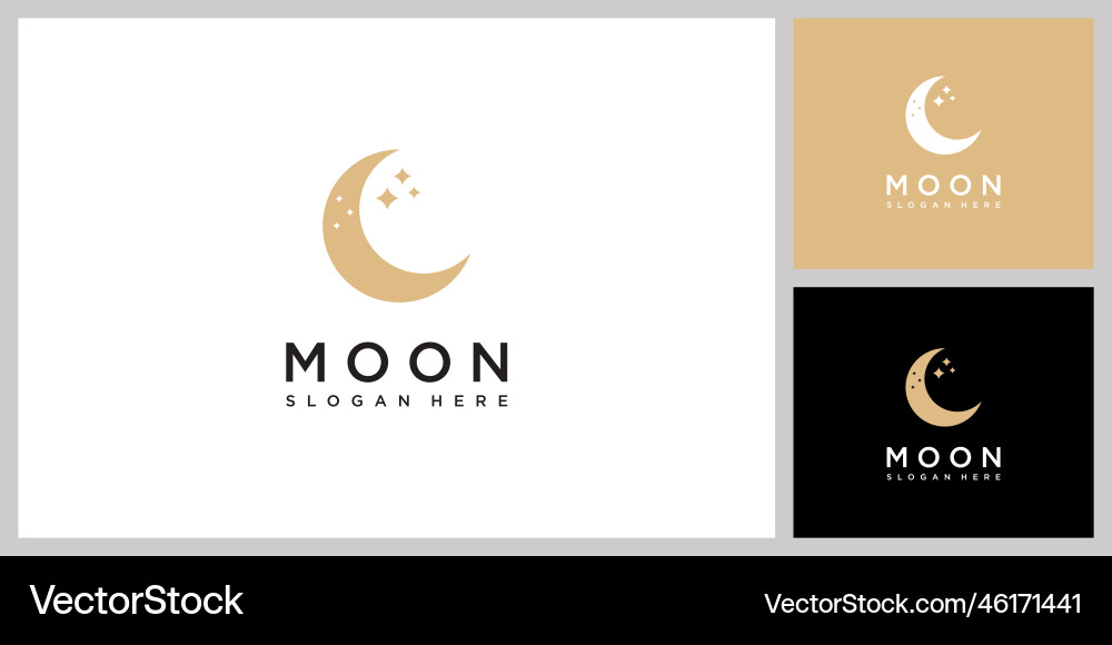 Moon logo design template Royalty Free Vector Image