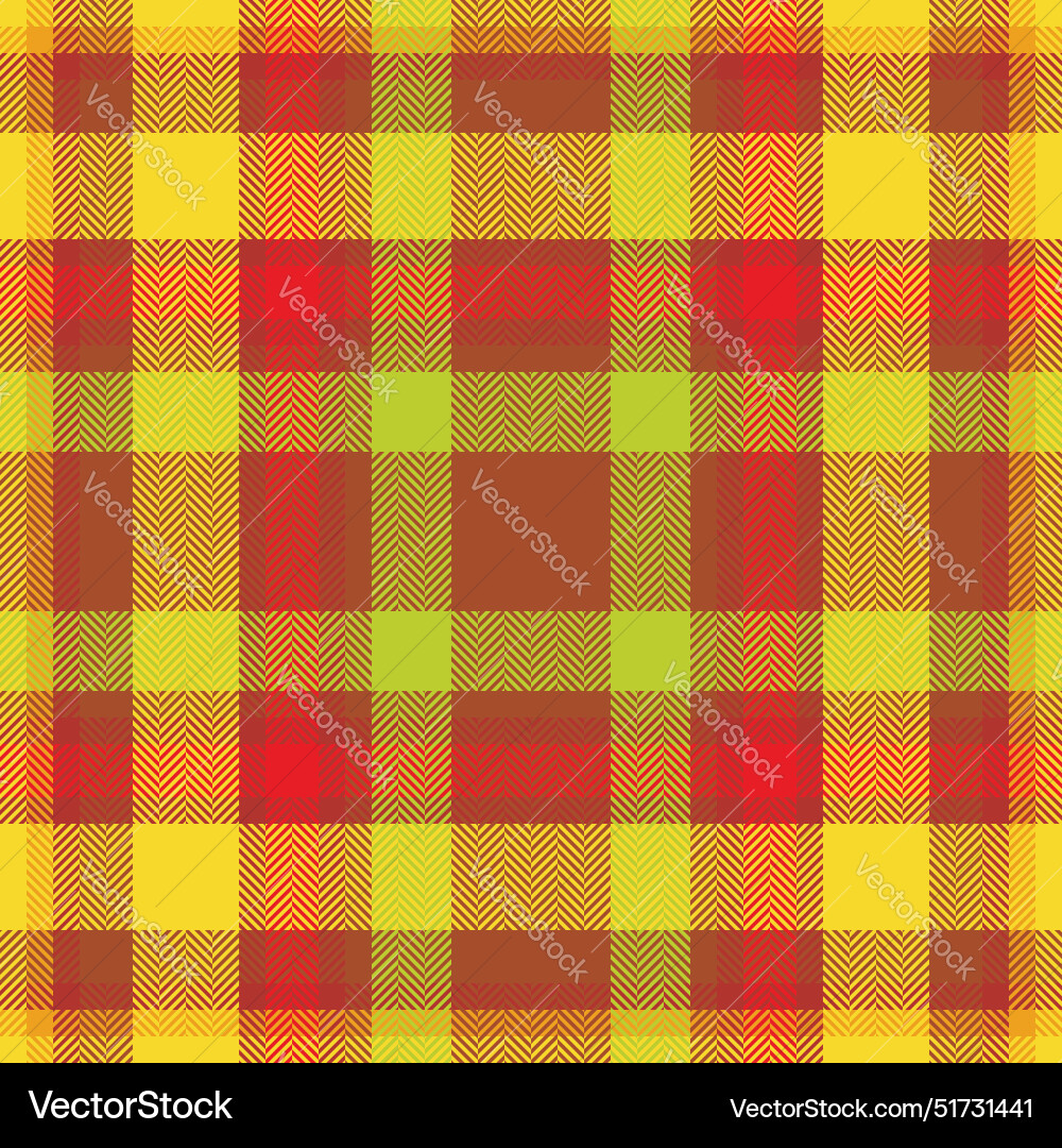 Plaid check pattern in orange and red colors Vector Image