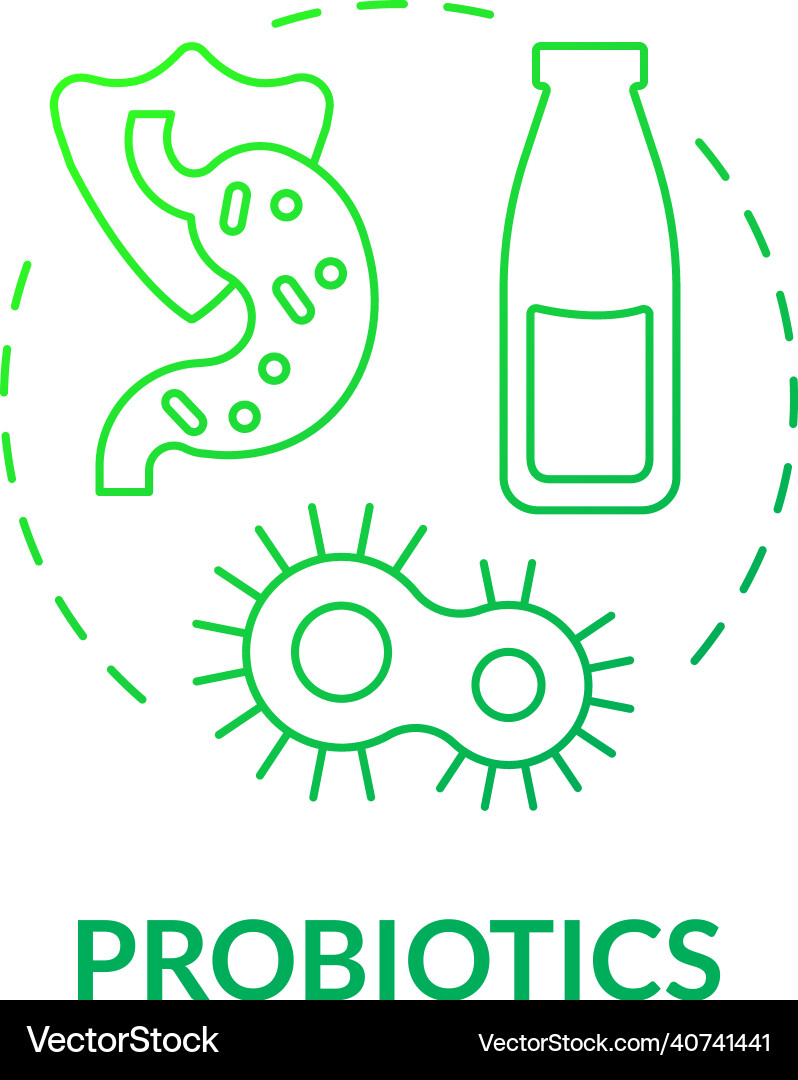 Probiotika grünes Gradienten-Konzept Lizenzfreier Vektor