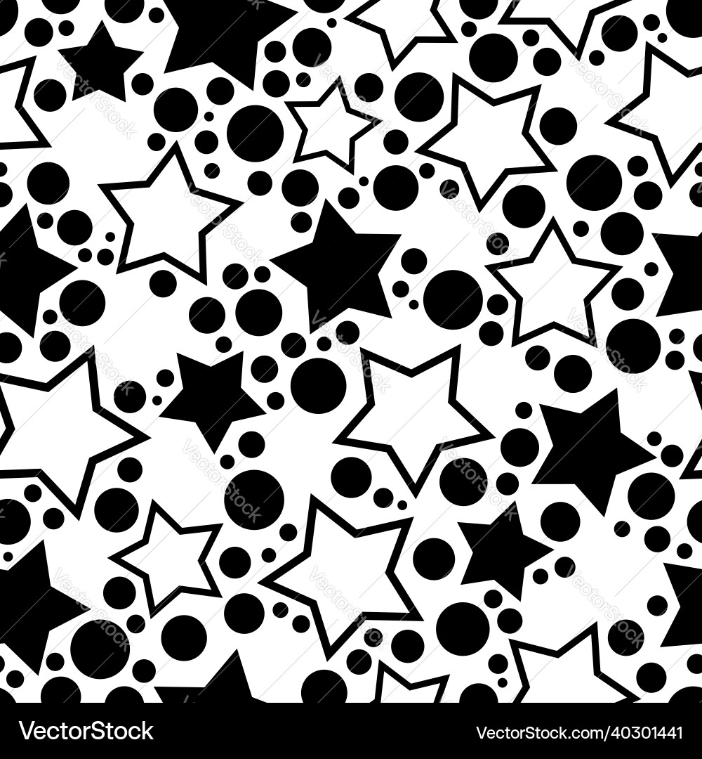 Seamless background with a pattern of black stars Vector Image
