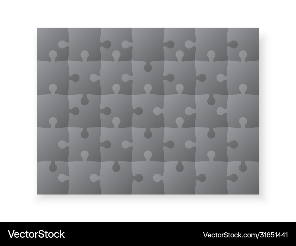 Set jigsaw puzzle templates many pieces Royalty Free Vector