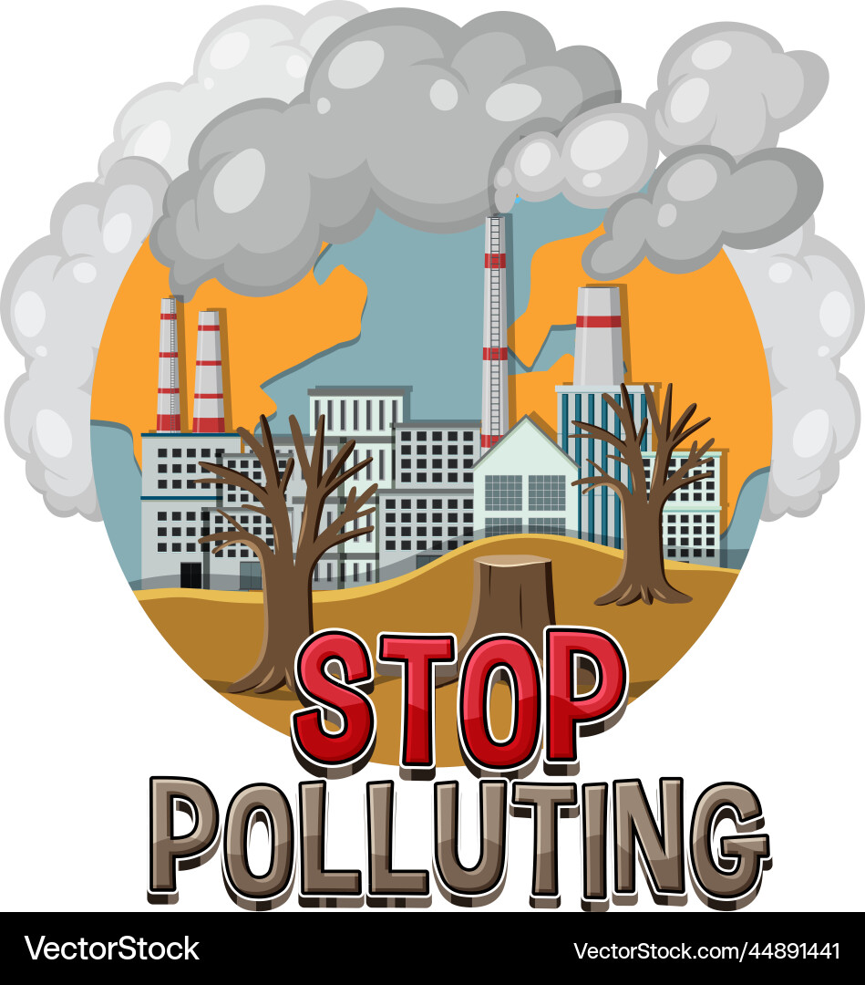 Stop Pollution Logo Save Ocean Stop Plastic Pollution Royalty Free