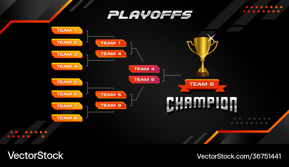 Tournament championship contest bracket Royalty Free Vector