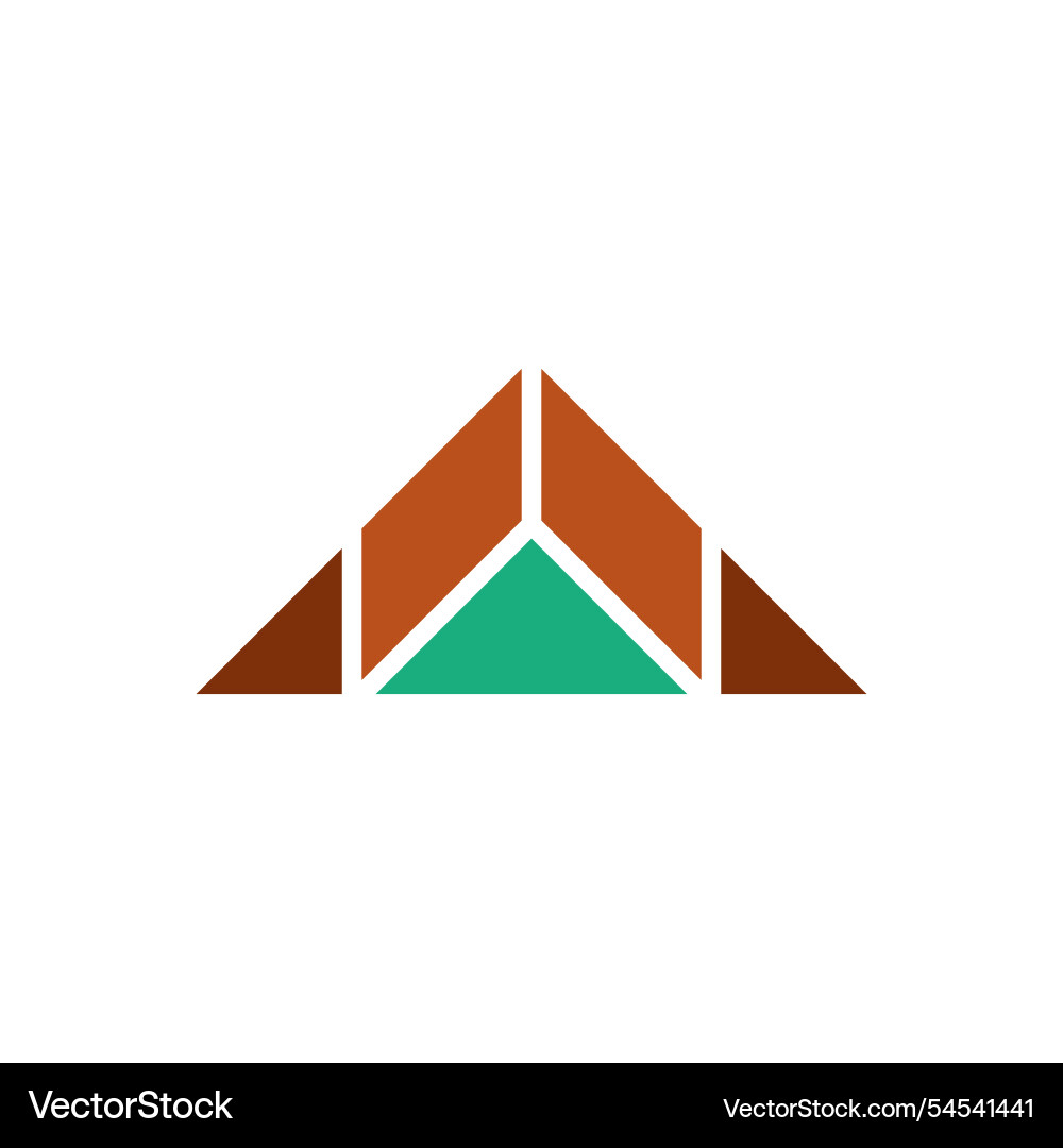 Triangle house roof logo symbol Royalty Free Vector Image