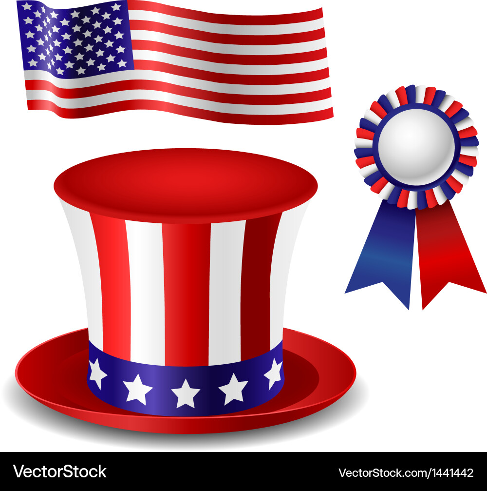 American Patriotic Icons Royalty Free Vector Image