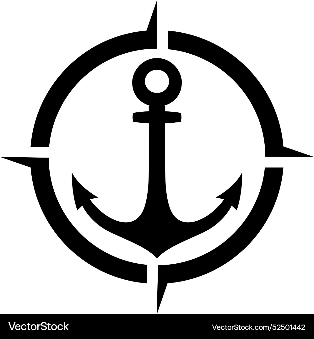 Anchor compass logo image Royalty Free Vector Image