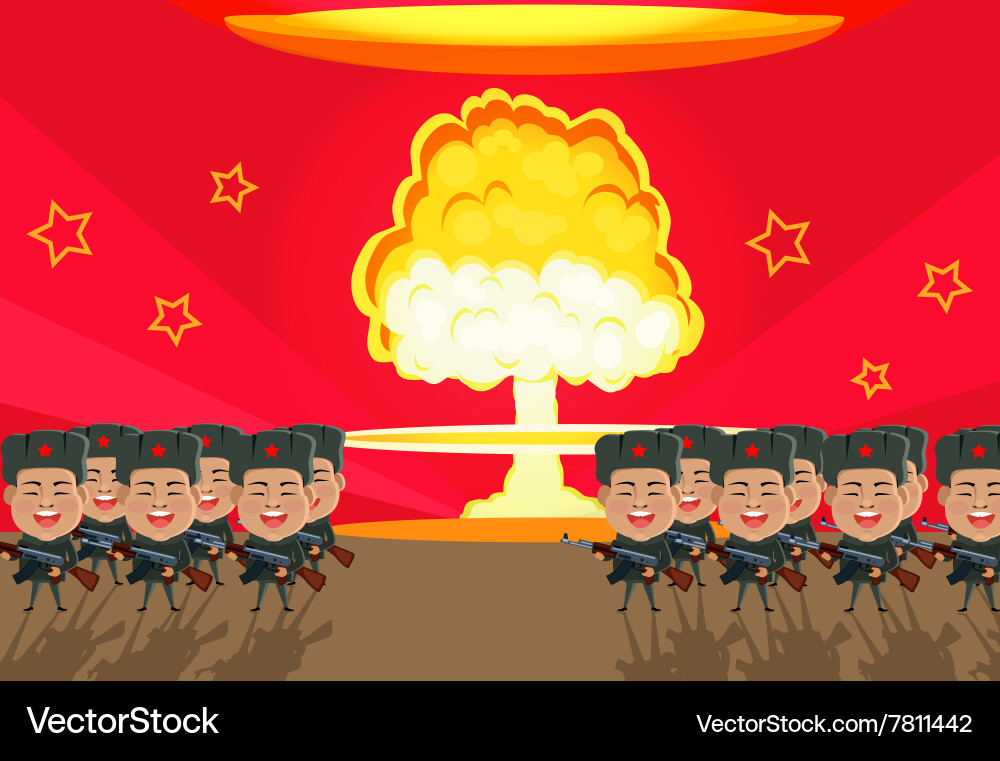Bomb nuclear explosion design flat Royalty Free Vector Image