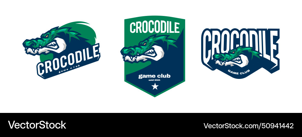 Crocodile logo sport Royalty Free Vector Image