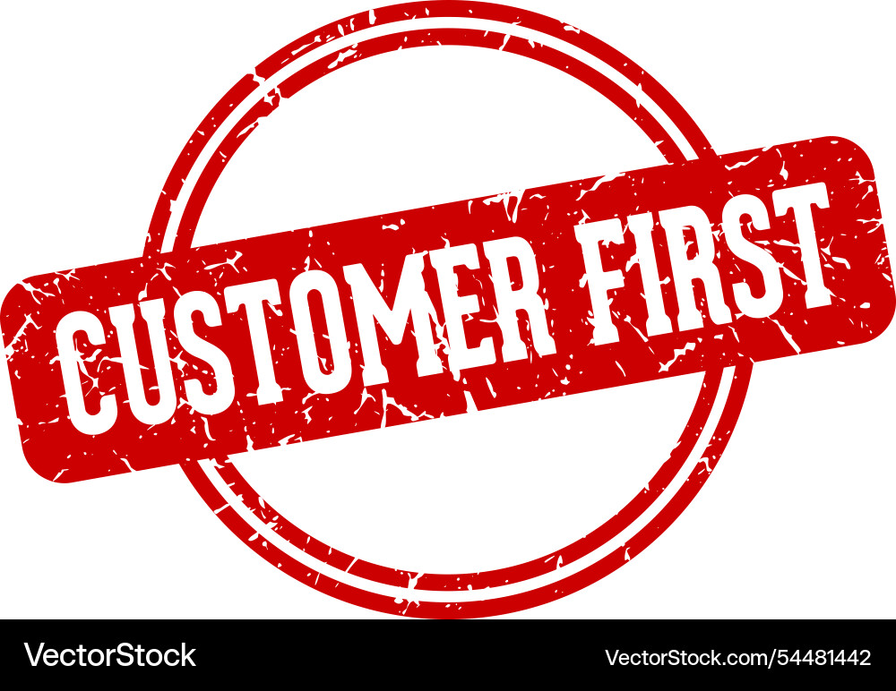Customer first stamp Royalty Free Vector Image