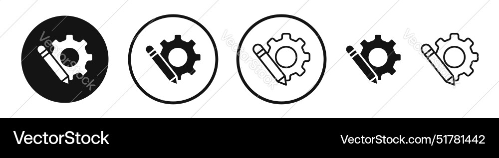 Customize settings icon set black filled Vector Image