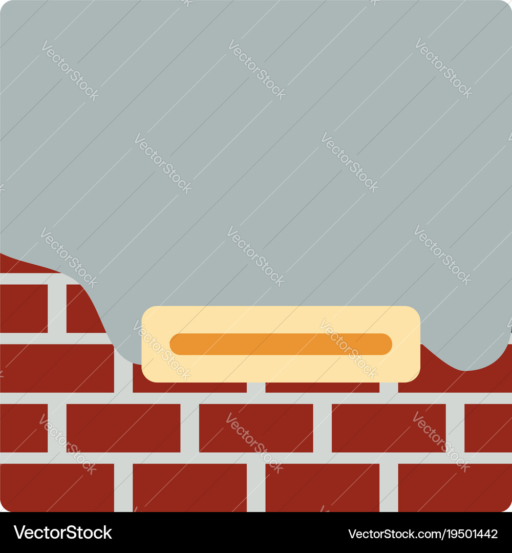 Icon of plastered brick wall Royalty Free Vector Image