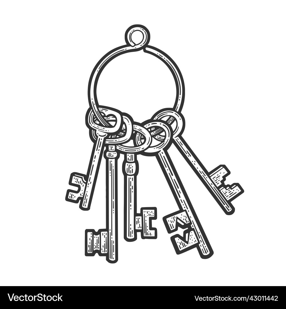 Keys Sketch - Antique Style Royalty Free Vector Image
