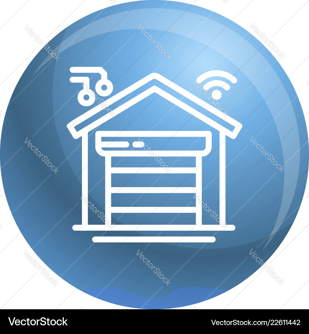 Smart garage icon outline style Royalty Free Vector Image