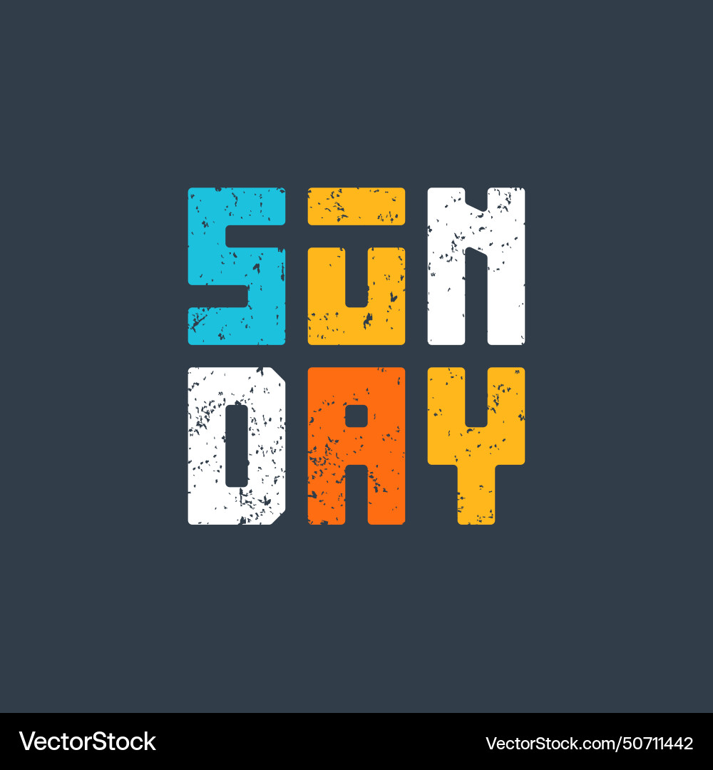Sunday lettering style Royalty Free Vector Image