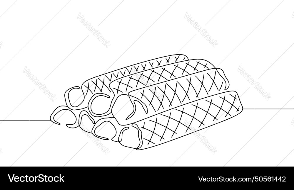 Wafer rolls cannoli sweets bakery Royalty Free Vector Image