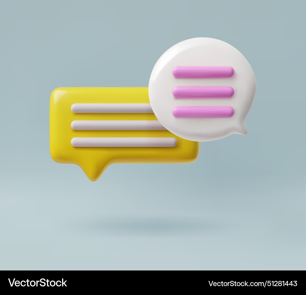 3d empty chat bubbles round Royalty Free Vector Image