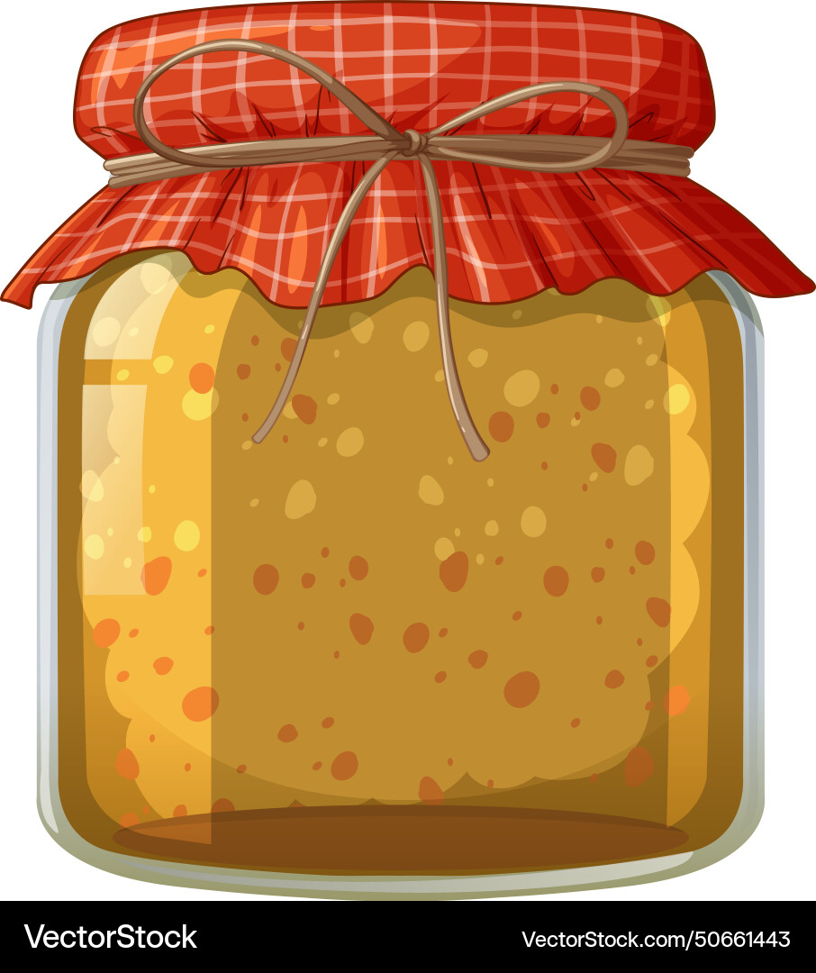 A jar filled with golden jam Royalty Free Vector Image