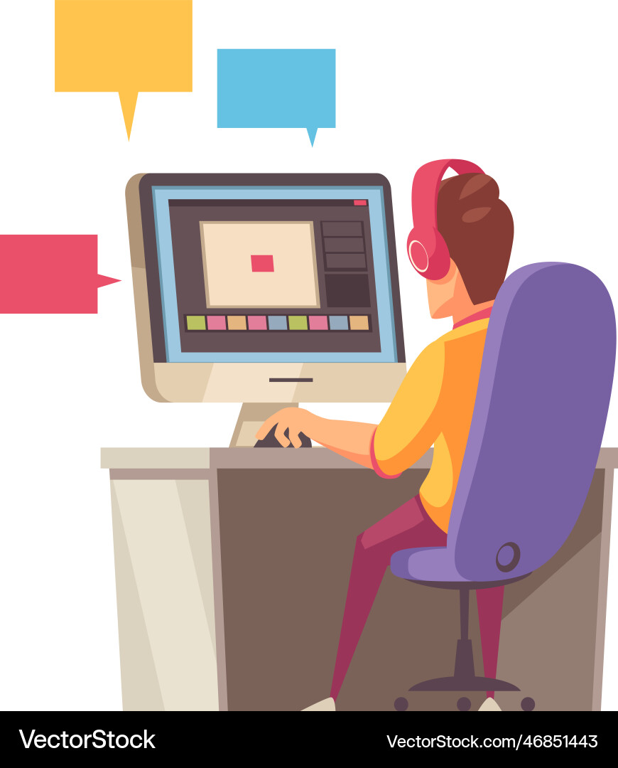 Blogger cartoon Royalty Free Vector Image - VectorStock