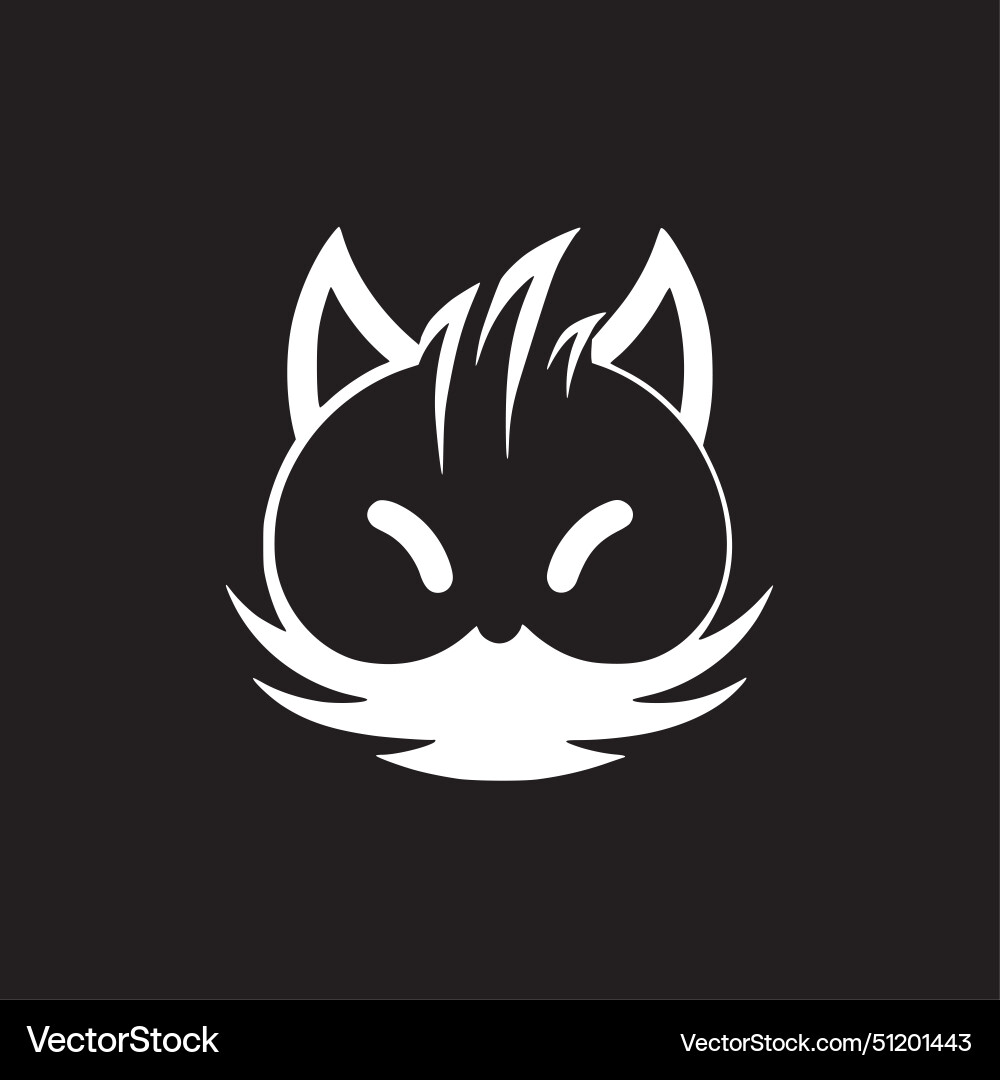 Cat - minimalist and flat logo Royalty Free Vector Image
