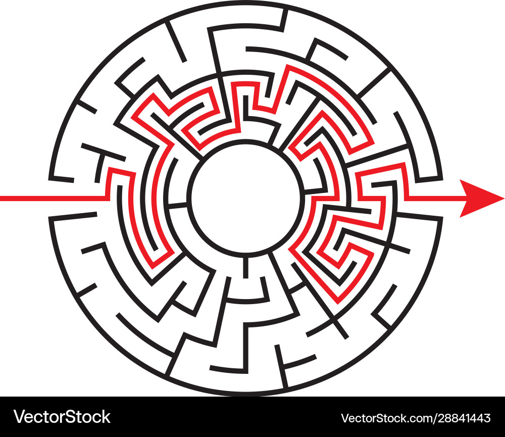 Circular Maze Puzzle Royalty Free Vector Image