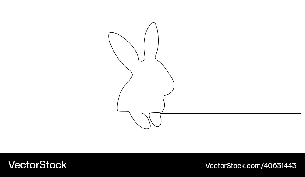 Continuous one line drawing of easter bunny cute Vector Image