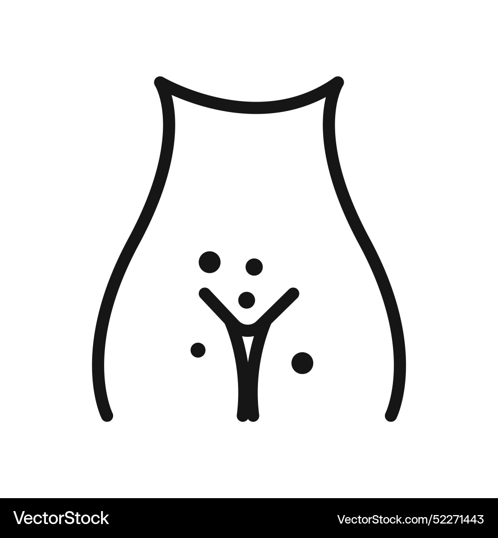 Genital rash icon black line art logo Royalty Free Vector