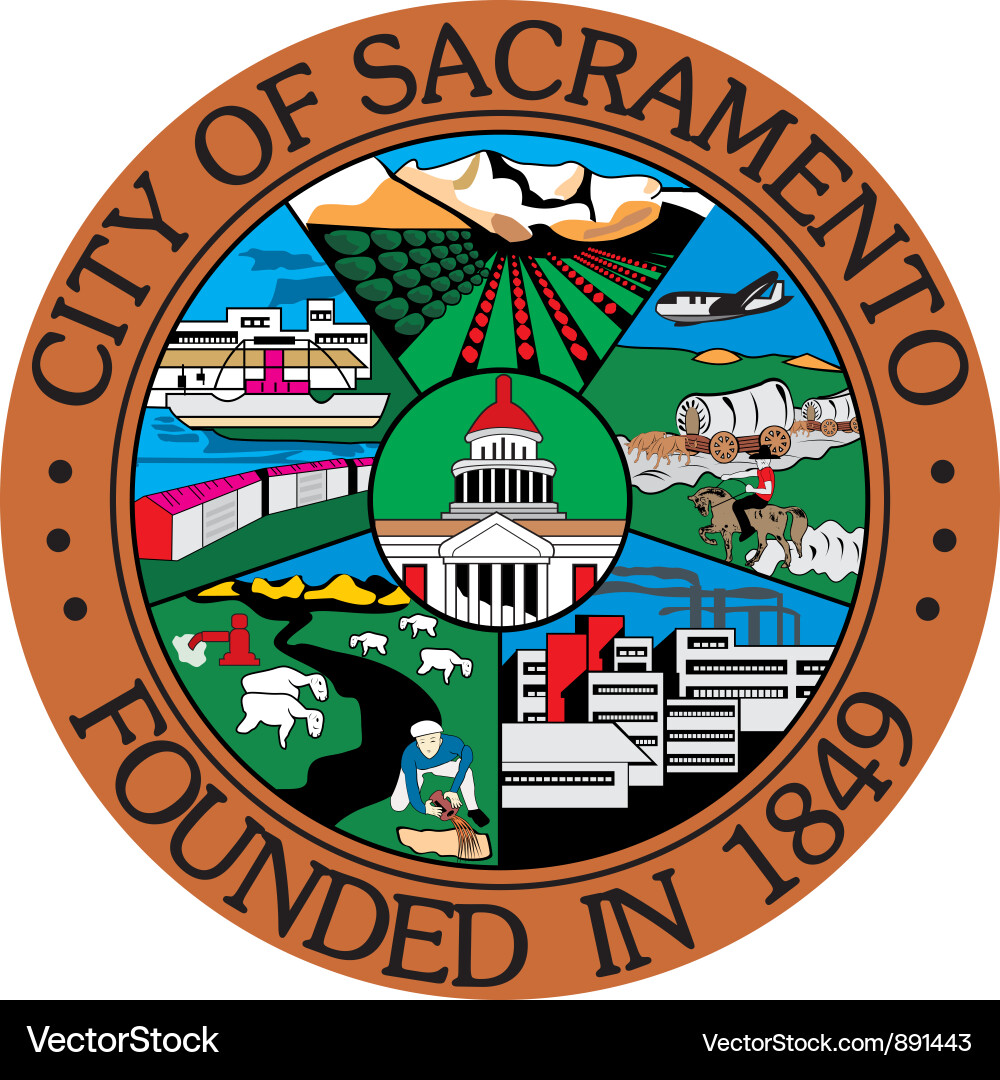 Sacramento city seal Royalty Free Vector Image