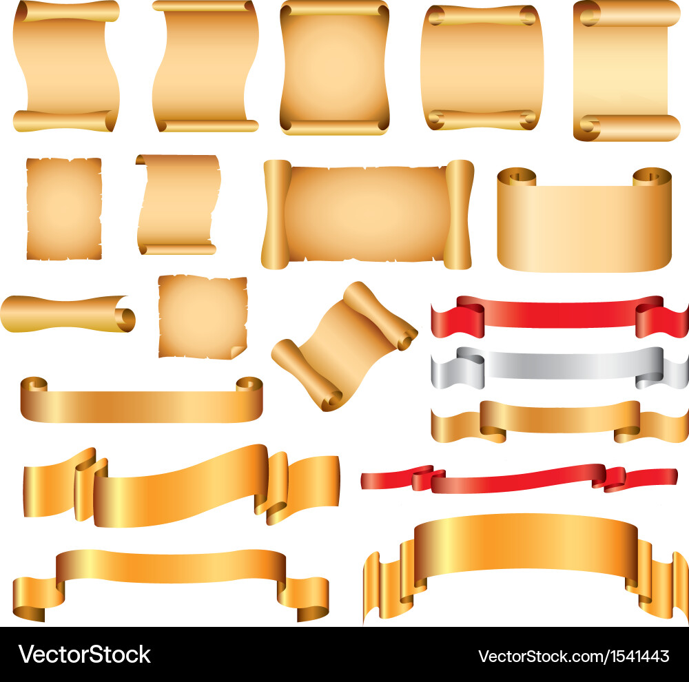 Scrolls set Royalty Free Vector Image - VectorStock