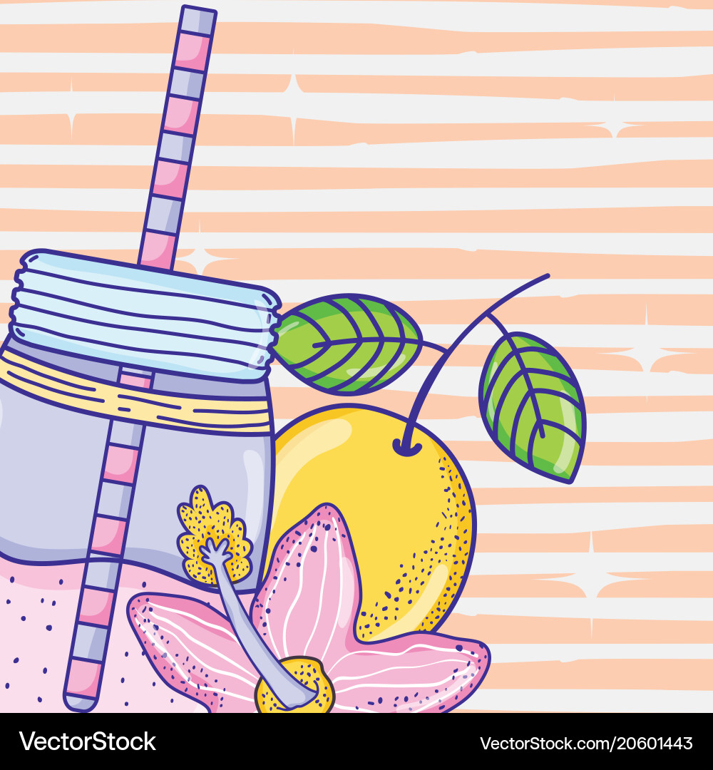 Sommerzeit Saft Cartoon Lizenzfreies Vektorbild