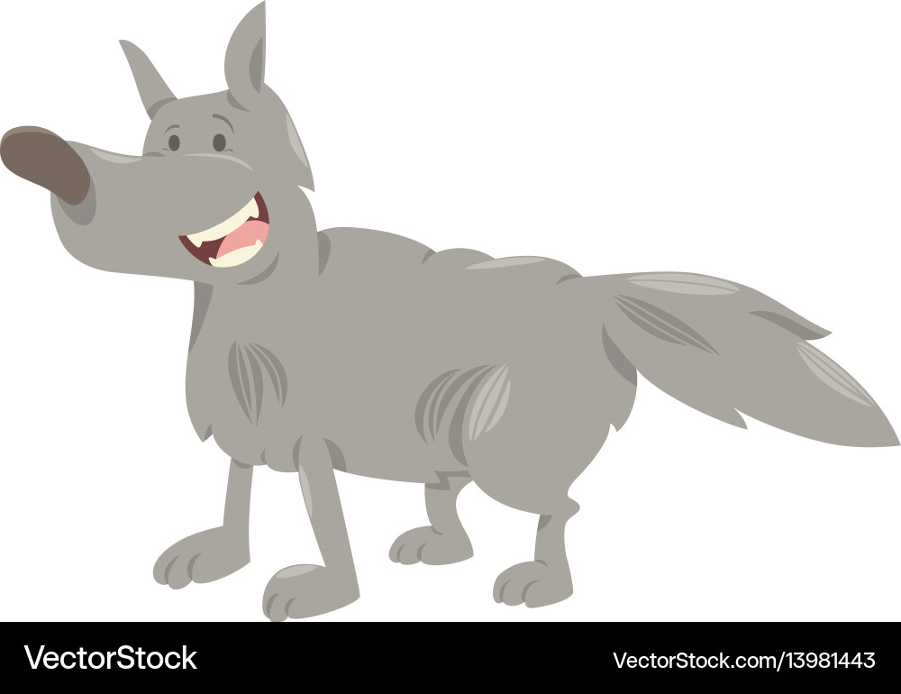 Wolf cartoon animal character Royalty Free Vector Image