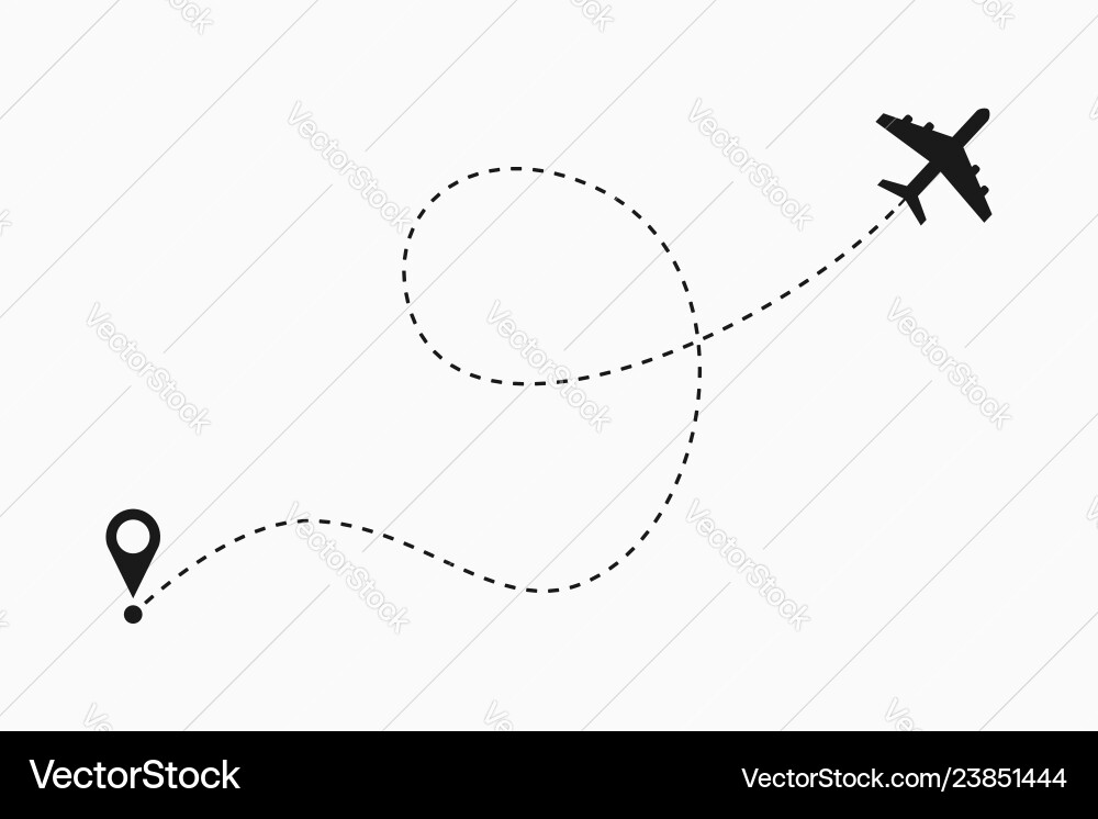 Airplane path Royalty Free Vector Image - VectorStock