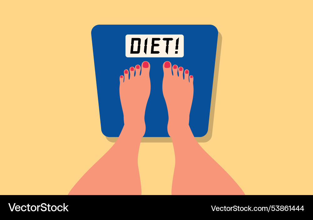 Cartoon flat woman feets legs digital scale Vector Image