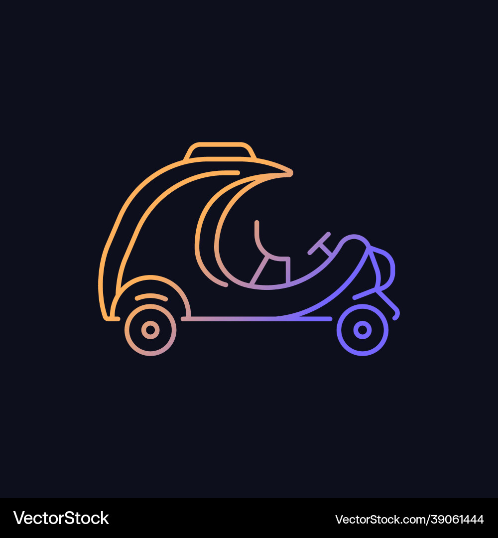 Coco taxi gradient icon for dark theme Royalty Free Vector