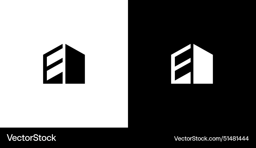 E house logo design is unique and modern Vector Image