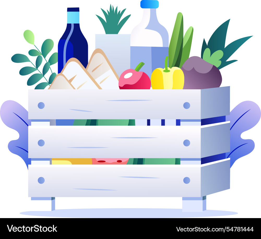 Food crate Royalty Free Vector Image - VectorStock