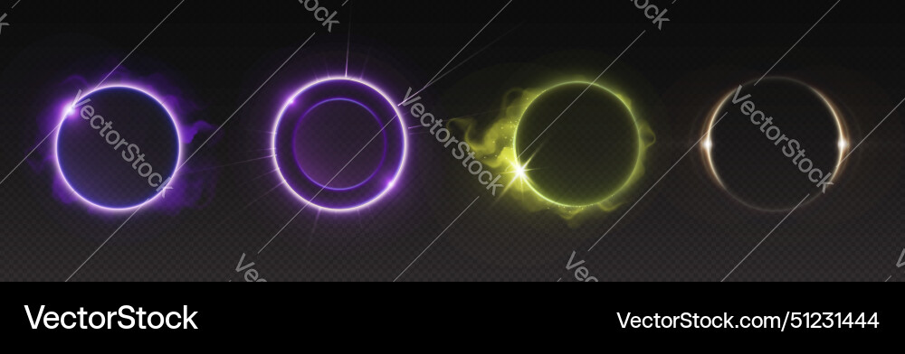 Halo light ring with neon flare glow effect Vector Image