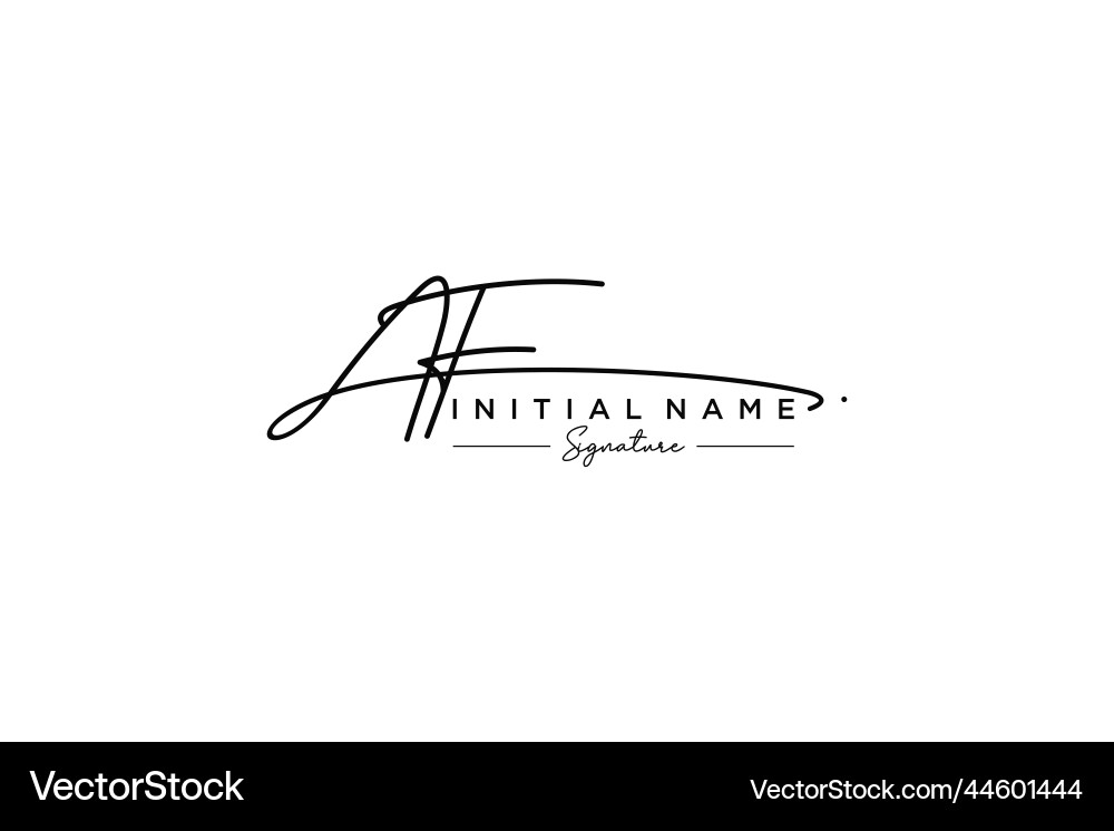 Initial af signature logo template hand drawn Vector Image