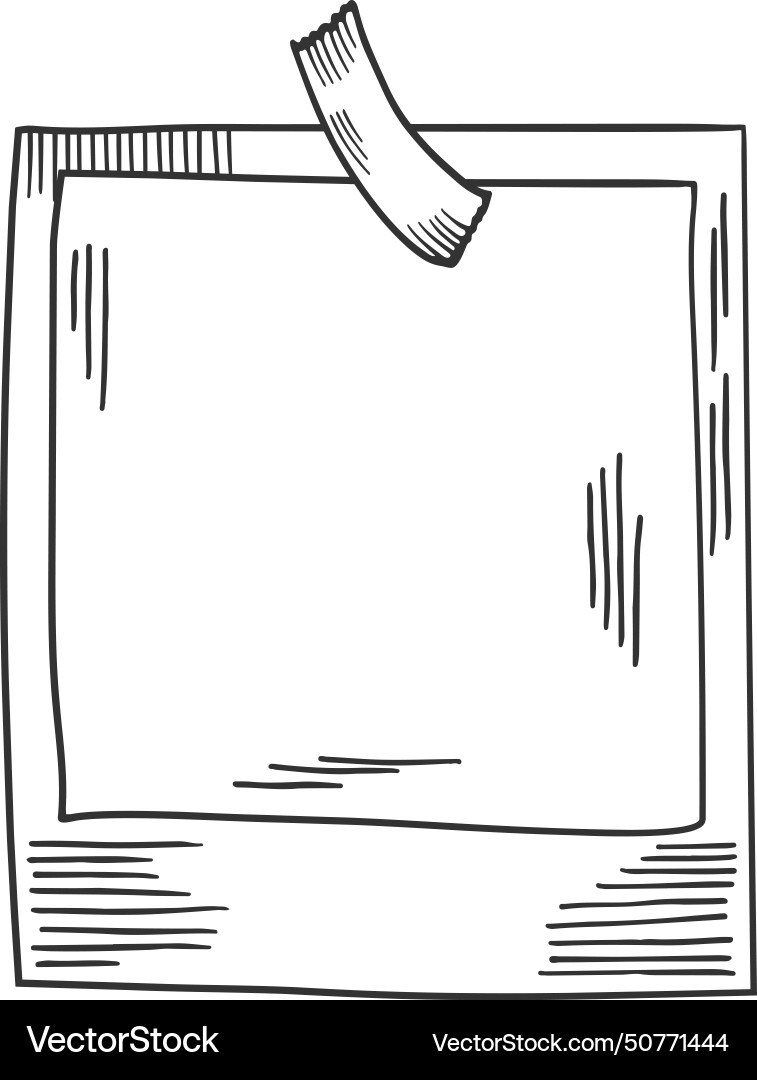 Instant photo frame in hand drawn doodle style Vector Image