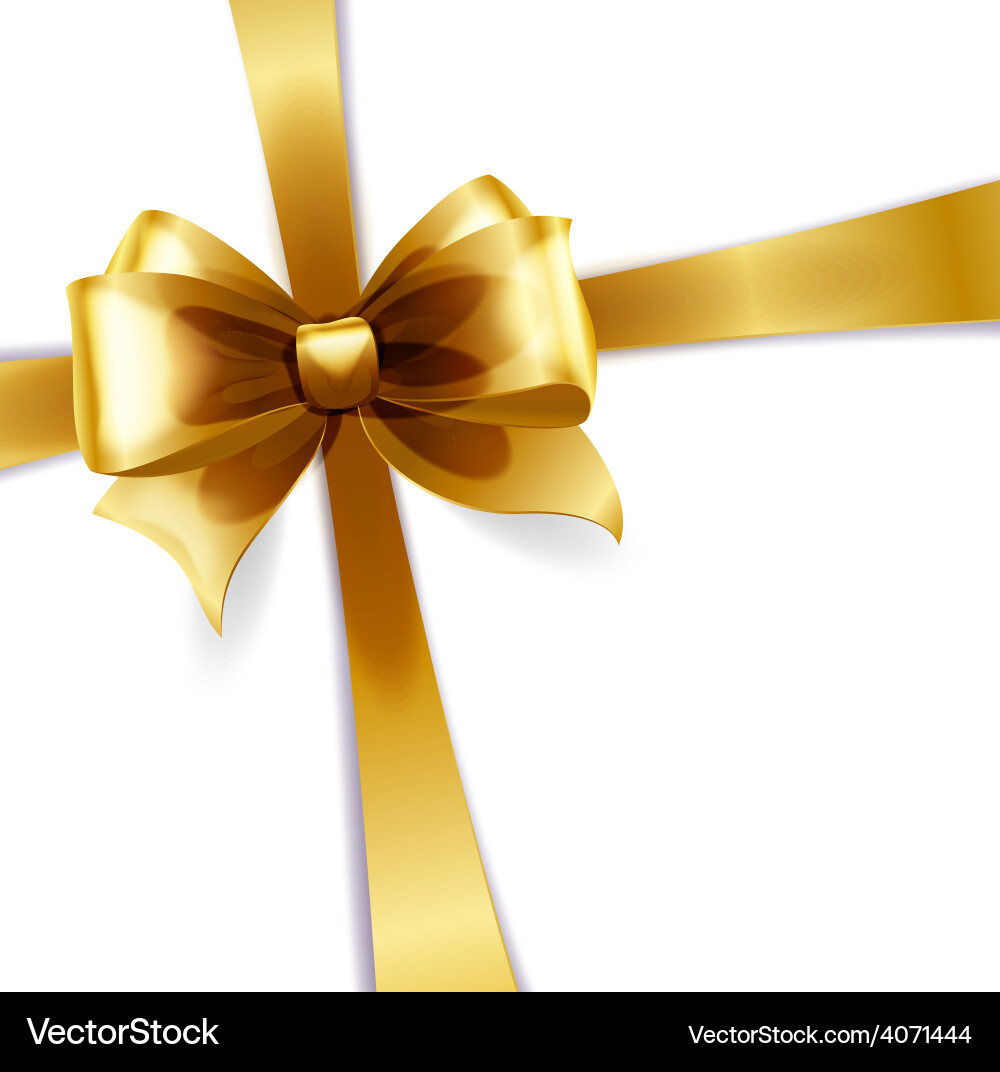 Invitation card with gold ribbon Royalty Free Vector Image